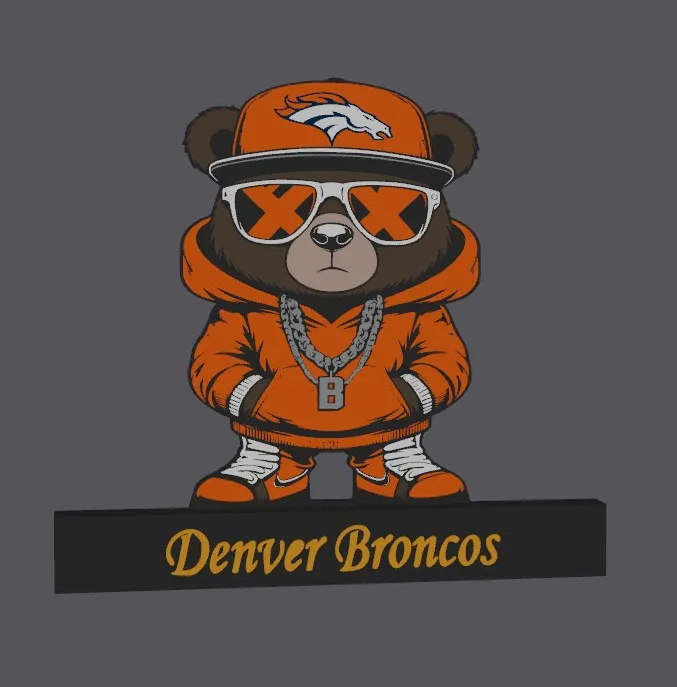 NFL Denver Broncos Teddy Bear display! - Free 3D Print Model - MakerWorld