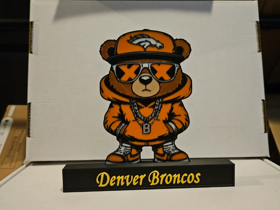 NFL Denver Broncos Teddy Bear display! - Free 3D Print Model - MakerWorld