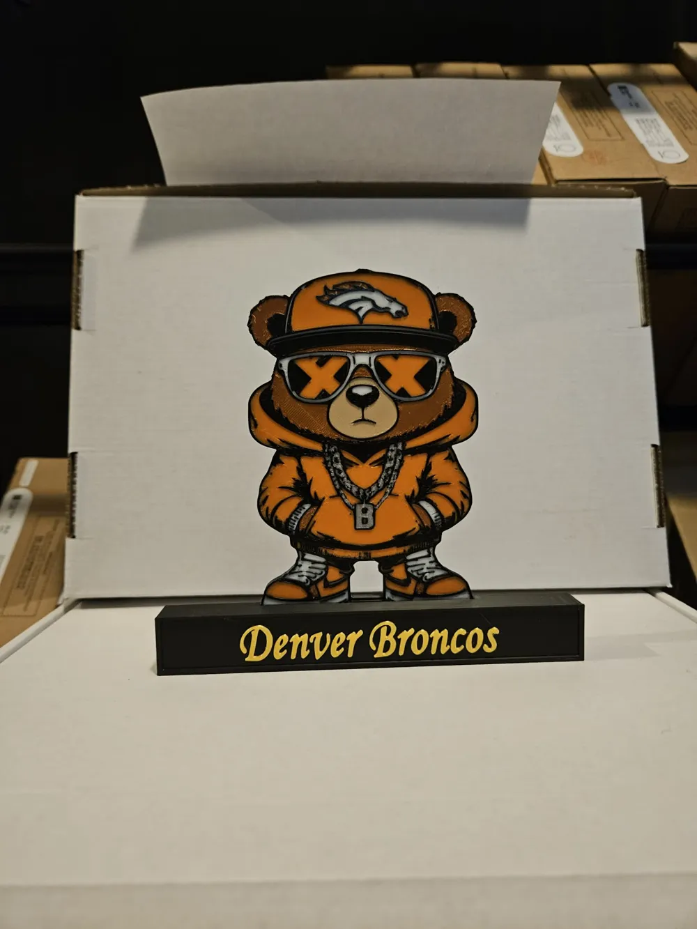 NFL Denver Broncos Teddy Bear display! - Free 3D Print Model - MakerWorld