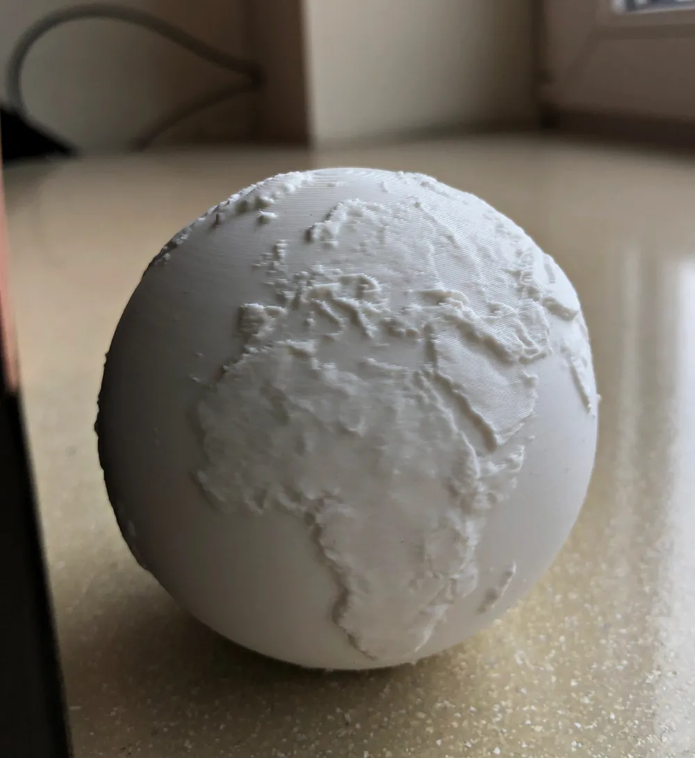 Earth Globe – Real Elevation Data (NASA) 3D Print - Free 3D Print Model ...