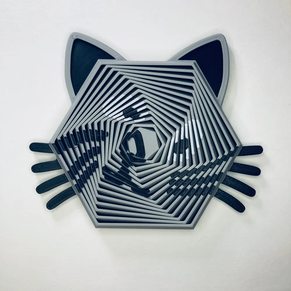 Feline Fidget - Kitty Cat Hexagon Fidget Toy - Free 3D Print Model ...
