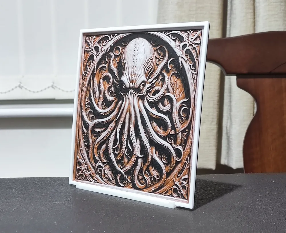 Wood Carving Cthulhu - HueForge 3 Color by BoDad MakerWorld: Download ...