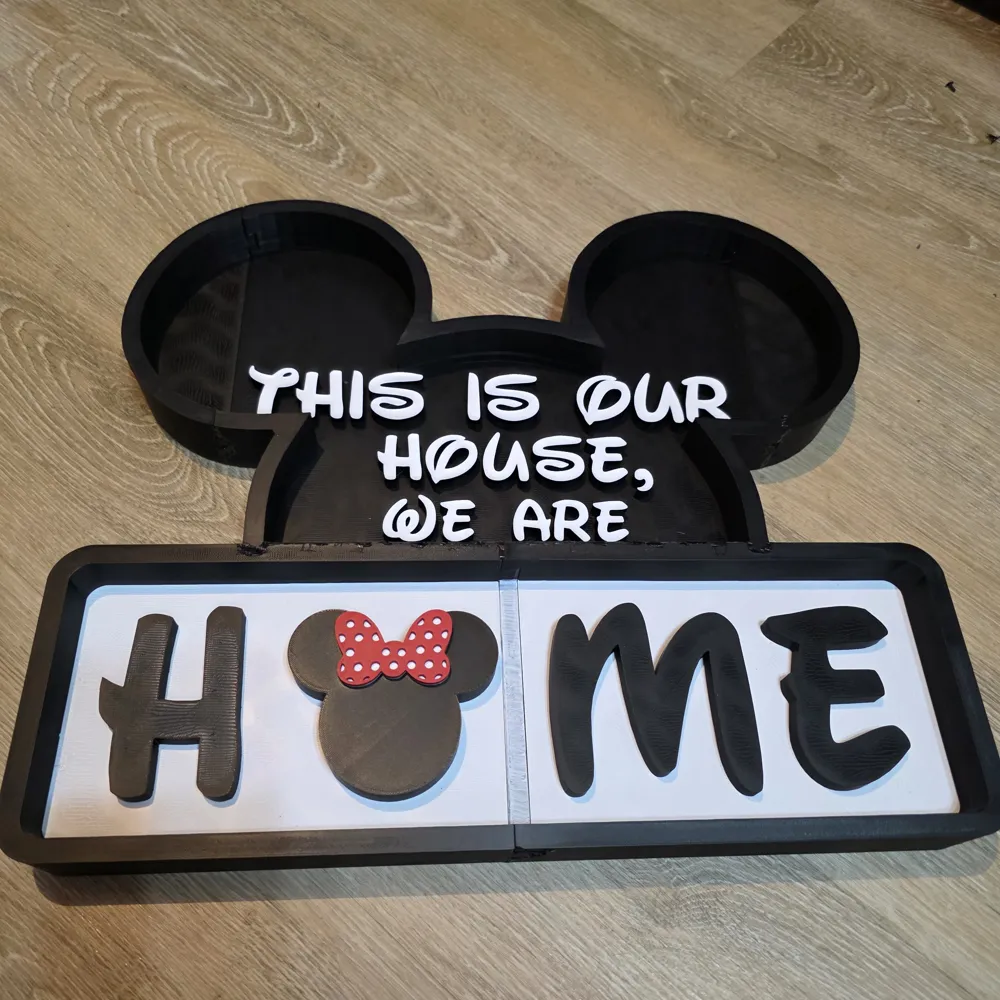 Mickey Home Door Sign with swappable Figures - Free 3D Print Model ...