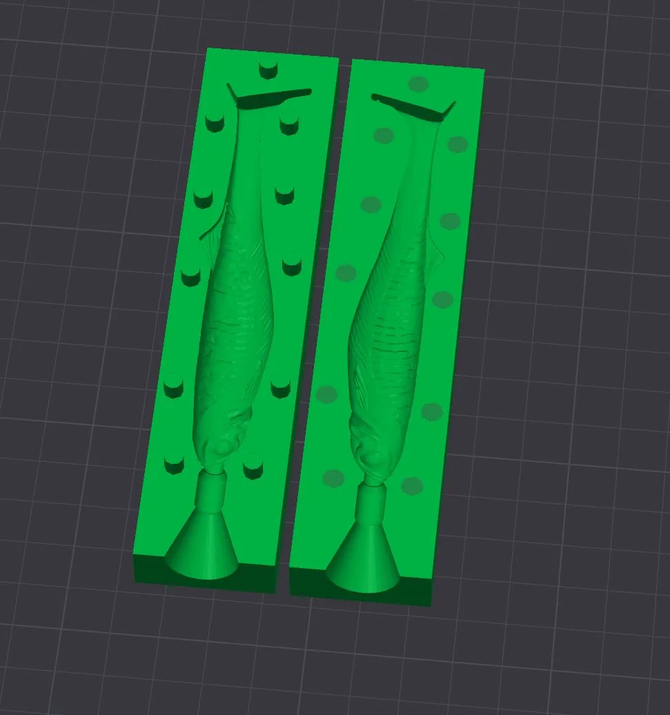 PRED8 VIBE lure mold Swimbait / bait mold - Free 3D Print Model ...