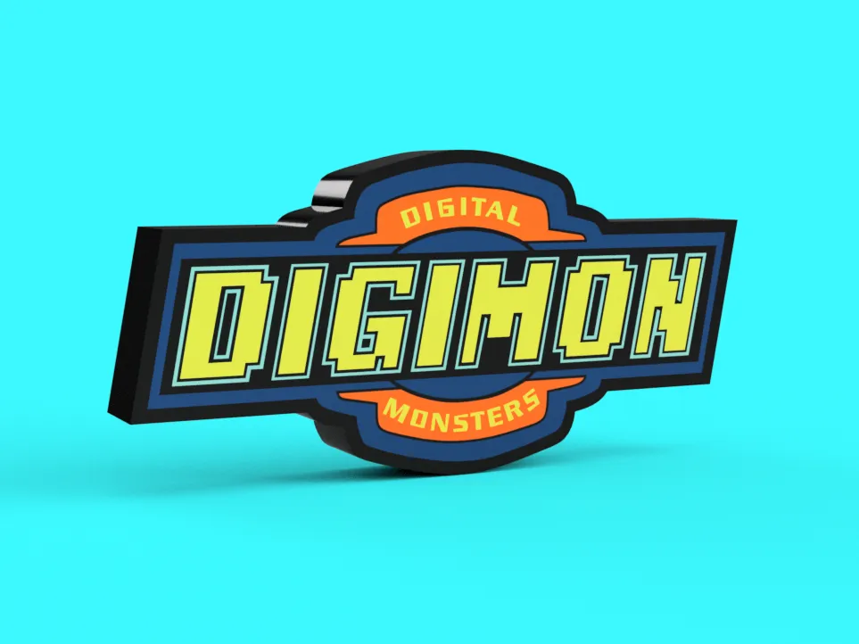 Digimon Logo Lightbox by Sitsero - MakerWorld