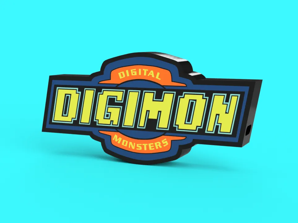 Digimon Logo Lightbox by Sitsero - MakerWorld