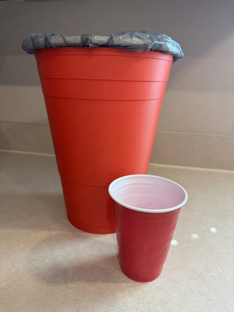 250% Red Solo Cup Trash Can - Free 3D Print Model - MakerWorld
