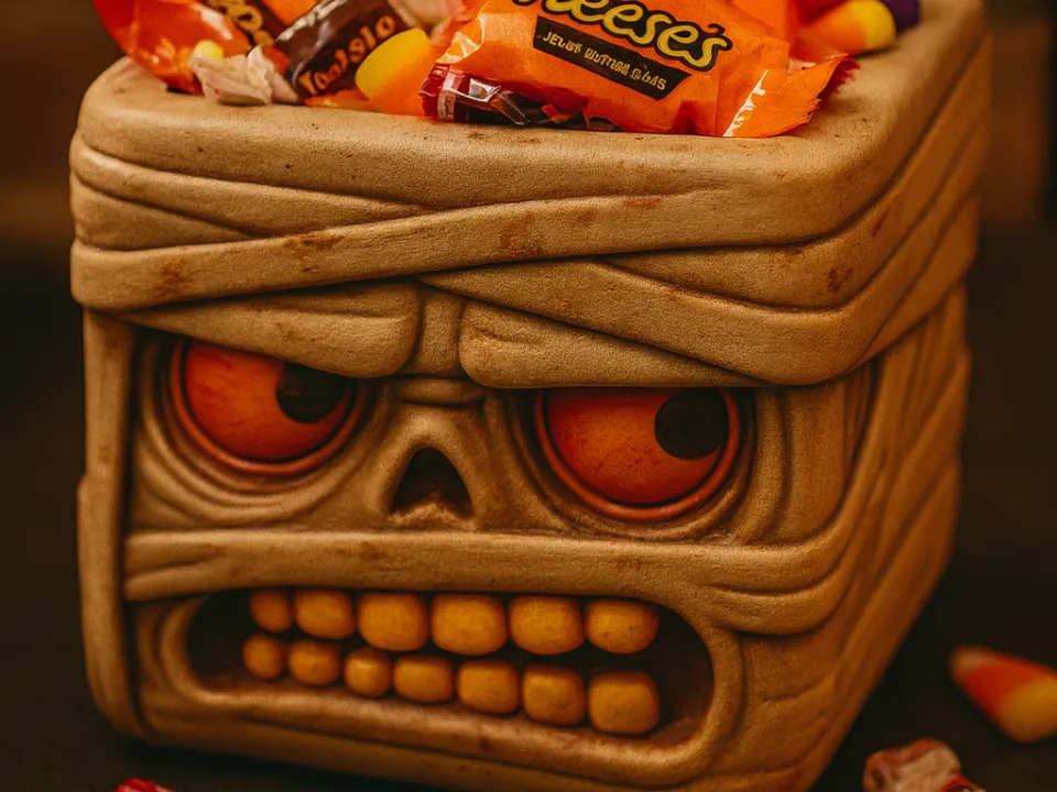 Mummy Halloween Candy Basket / Holder / Planter - Free 3D Print Model ...