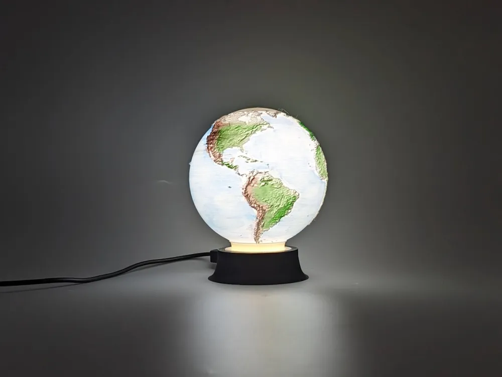 Earth Lithophane 100mm - Free 3D Print Model - MakerWorld