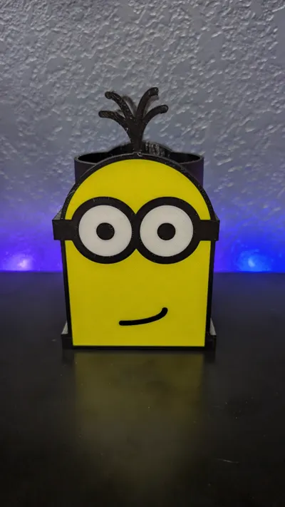 Minion Themed Pencil and Sticky Note Holder by Kevin - MakerWorld