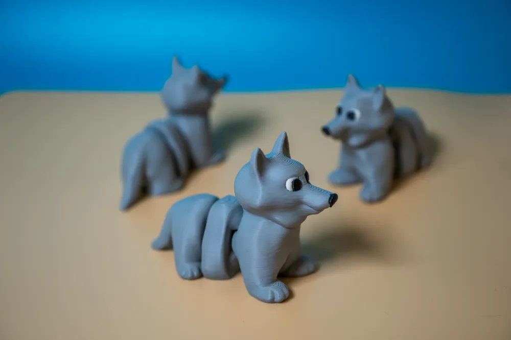 Cute Wolf Flexi Fidget Toy, Print in Place - Free 3D Print Model ...