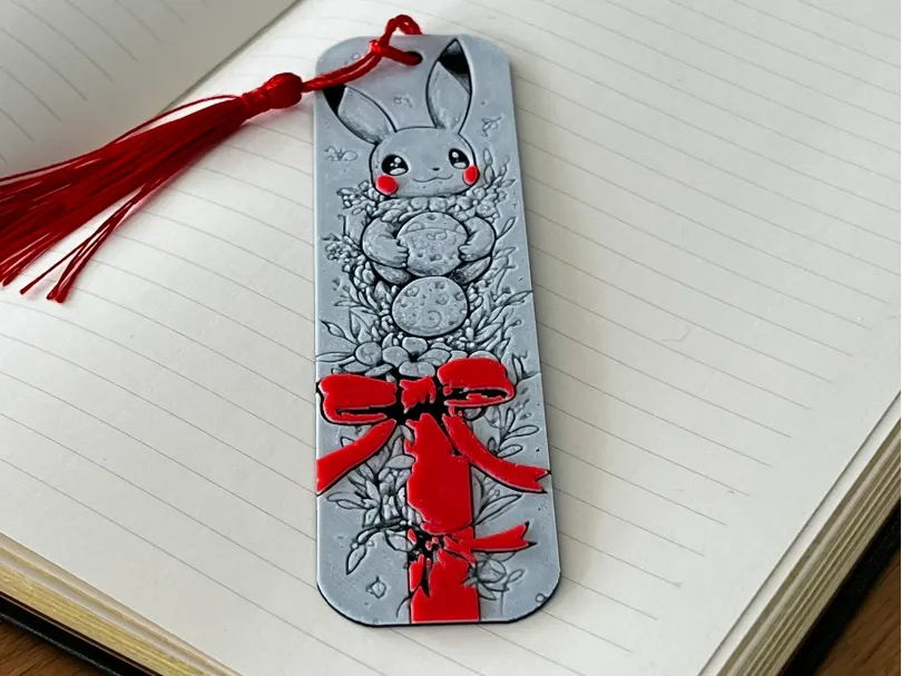 Cute Pokemon Pikachu Easter Bunny Bookmark by Azi's Design - MakerWorld