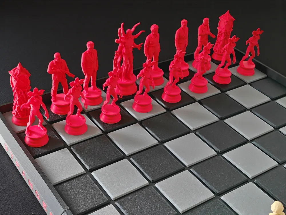 Stranger Things – Complete Chess Set - Free 3D Print Model - MakerWorld