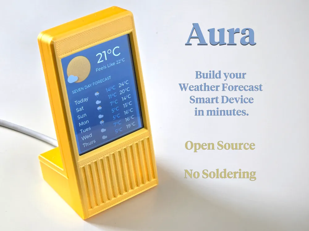 Aura, Smart Weather Forecast Display - Free 3D Print Model - MakerWorld