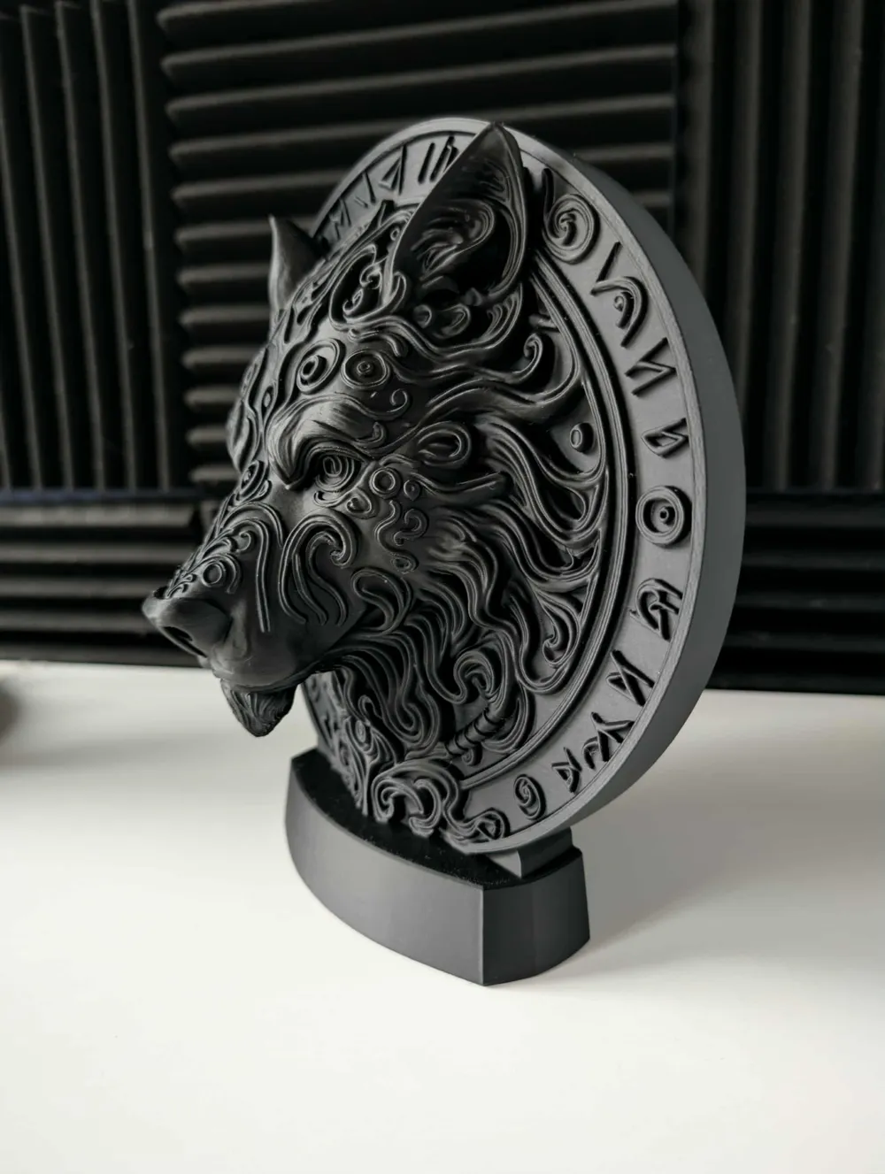 Wolf Head Wall Relief – Viking Runes - Free 3D Print Model - MakerWorld