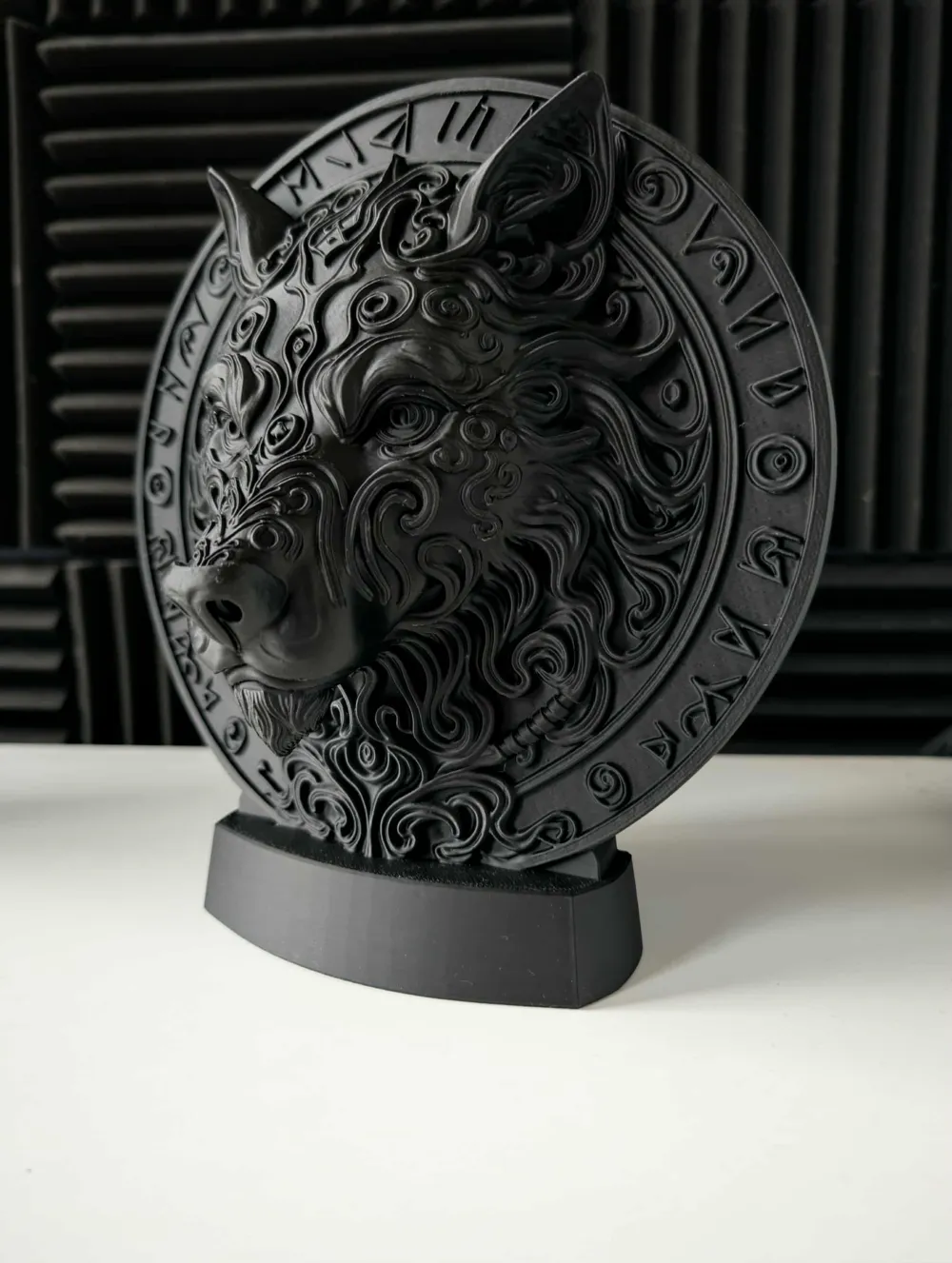 Wolf Head Wall Relief – Viking Runes - Free 3D Print Model - MakerWorld