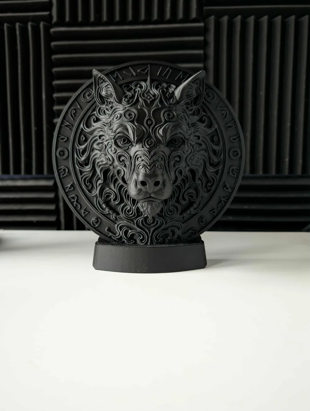 Wolf Head Wall Relief – Viking Runes - Free 3D Print Model - MakerWorld