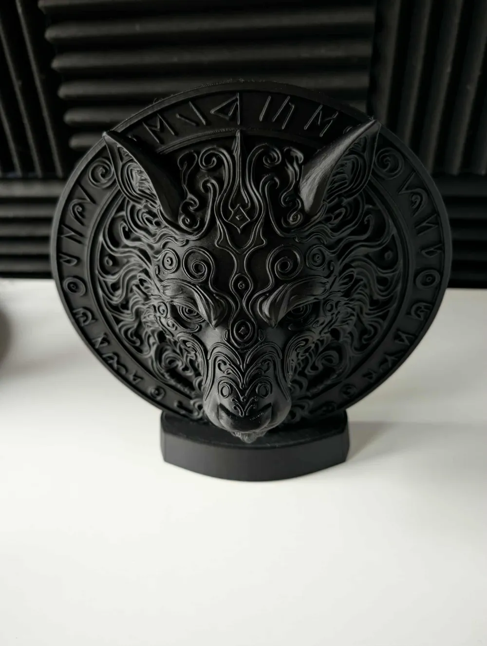 Wolf Head Wall Relief – Viking Runes - Free 3D Print Model - MakerWorld