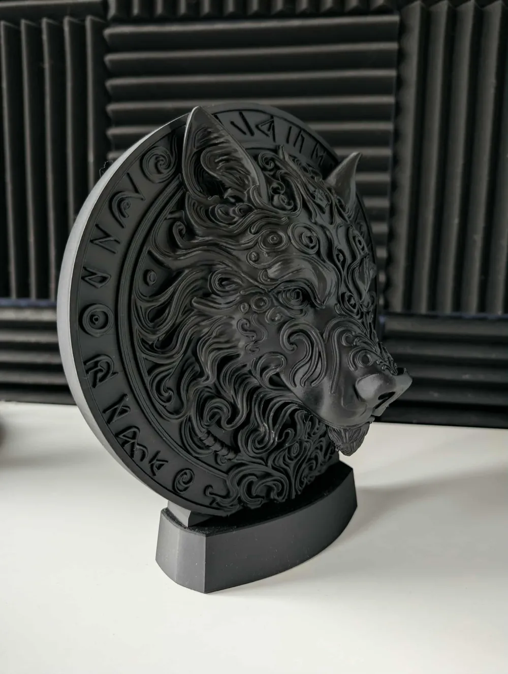 Wolf Head Wall Relief – Viking Runes - Free 3D Print Model - MakerWorld