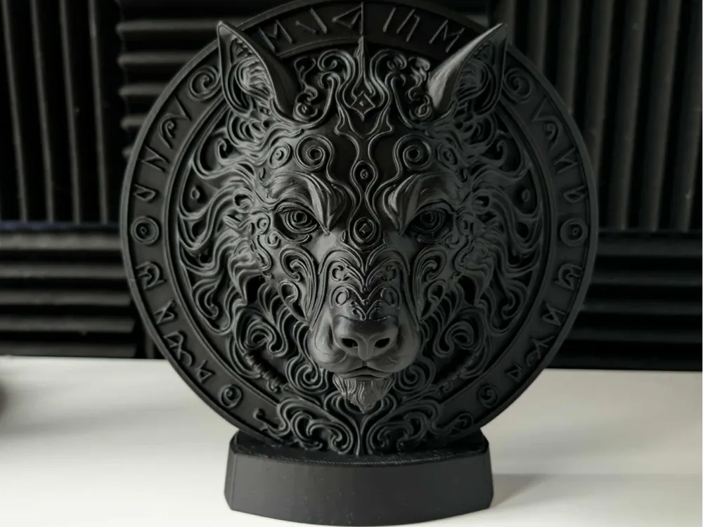 Wolf Head Wall Relief – Viking Runes - Free 3D Print Model - MakerWorld