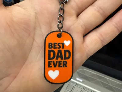 Best Dad Ever Dog Tag Keychain - Free 3D Print Model - MakerWorld