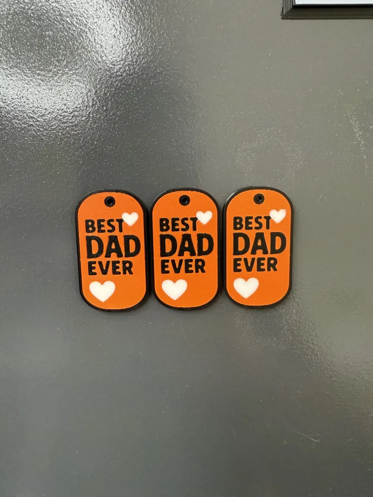 Best Dad Ever Dog Tag Keychain - Free 3D Print Model - MakerWorld