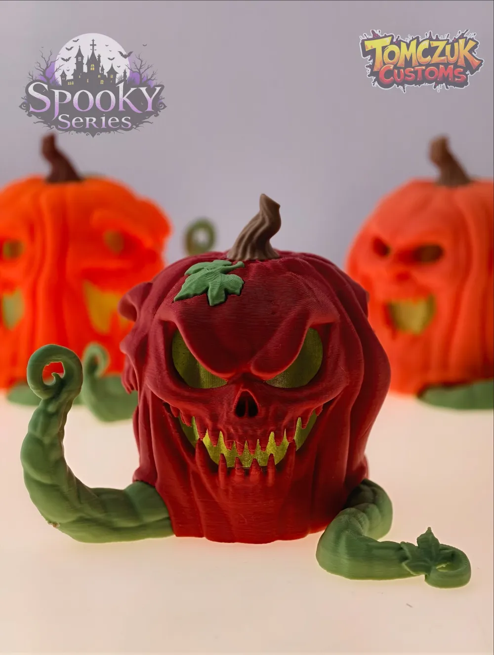 Demon Pumpkin – 3 Horror Faces for Halloween - Free 3D Print Model ...
