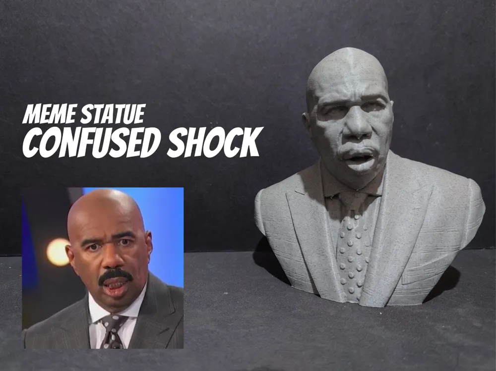 Meme Statue 01 _ Confused Shock - Free 3D Print Model - MakerWorld