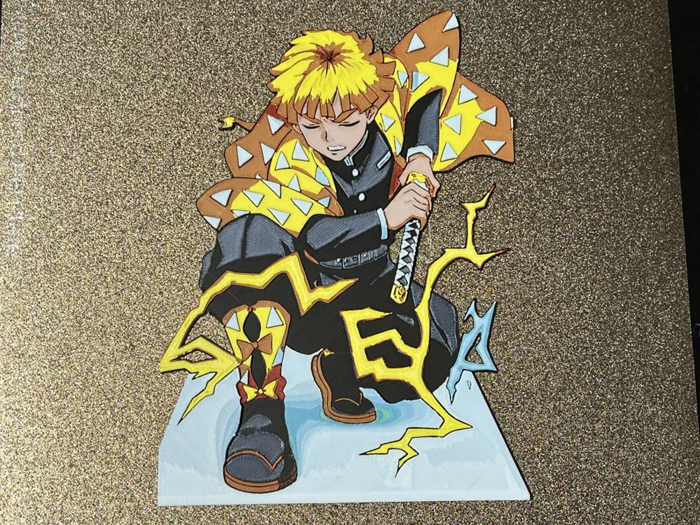 Demon Slayer Zenitsu Agatsuma Hueforge - Free 3D Print Model - MakerWorld