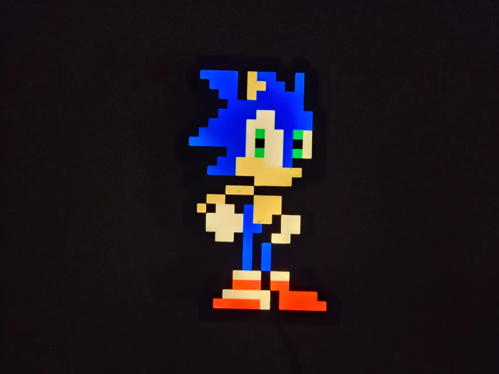 Pixel Sonic The hedgehog by Nostalgicprints - MakerWorld