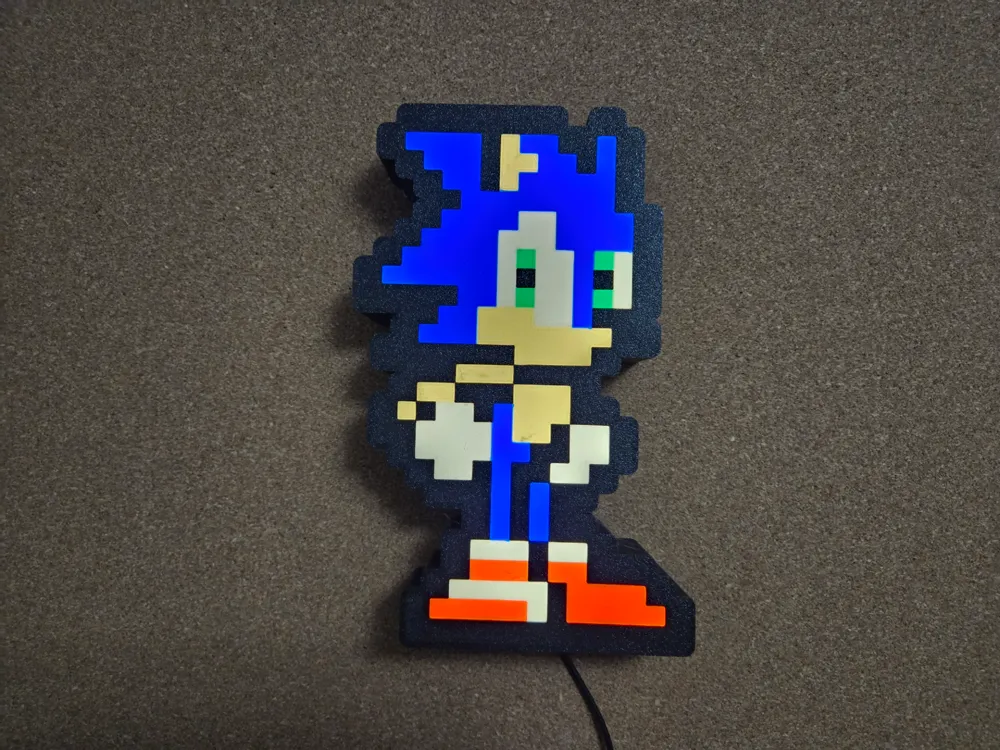 Pixel Sonic The hedgehog by Nostalgicprints - MakerWorld