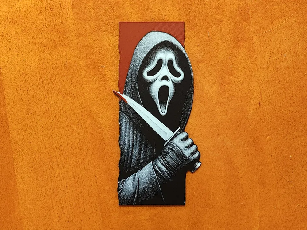 Scream Ghostface Bookmark - HueForge by Sarge MakerWorld: Download Free ...