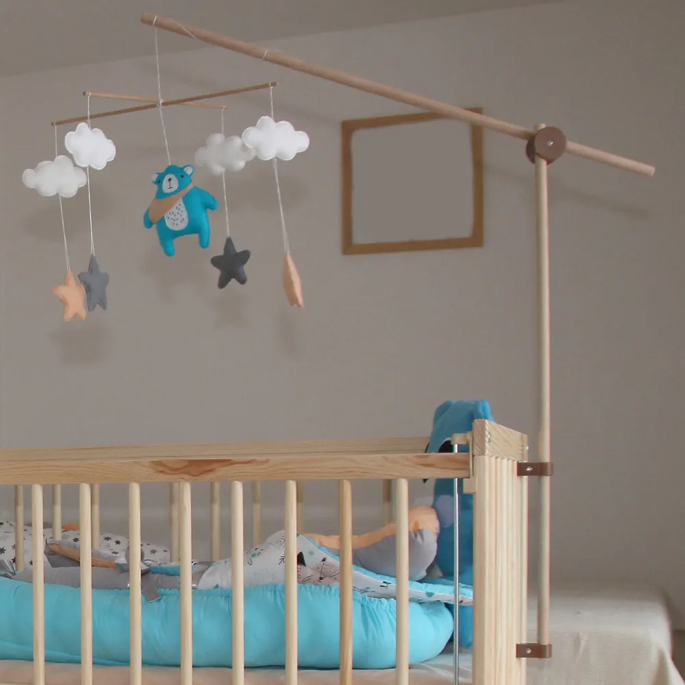 Adjustable baby mobile holder for 16mm wooden bars - Free 3D Print ...