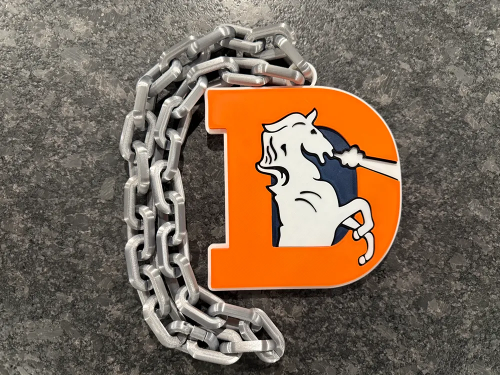 Denver Broncos Retro Hype Chain - Free 3D Print Model - MakerWorld