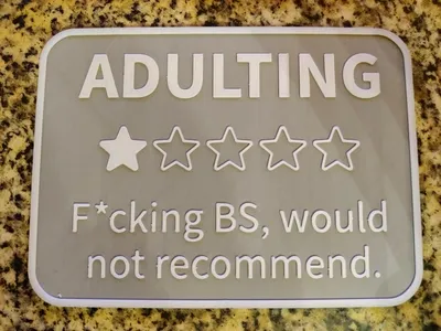 Funny Sign / Adulting Review / Wall Art by 3D Prints This Week - MakerWorld