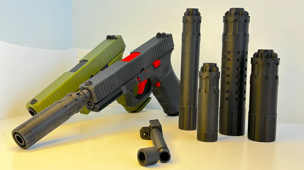 Standard props pistol, slide & barrel upgradeable - Free 3D Print Model ...