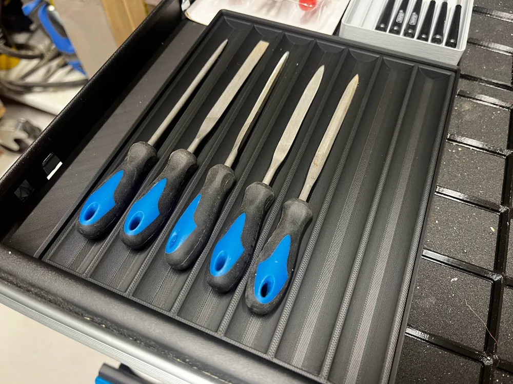 Gridfinity Biltema Filsats (Needle file) tray by birchtwig - MakerWorld