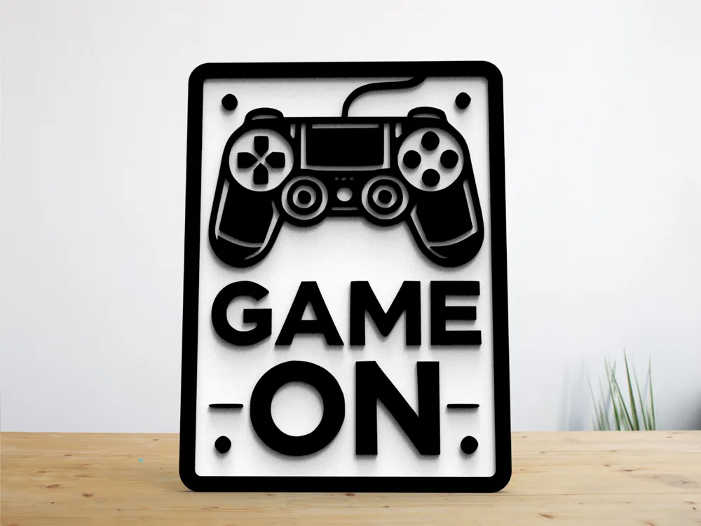 Game On: 3D Printed Gaming Sign for Gamers’ Den by SkyLayer3D - MakerWorld