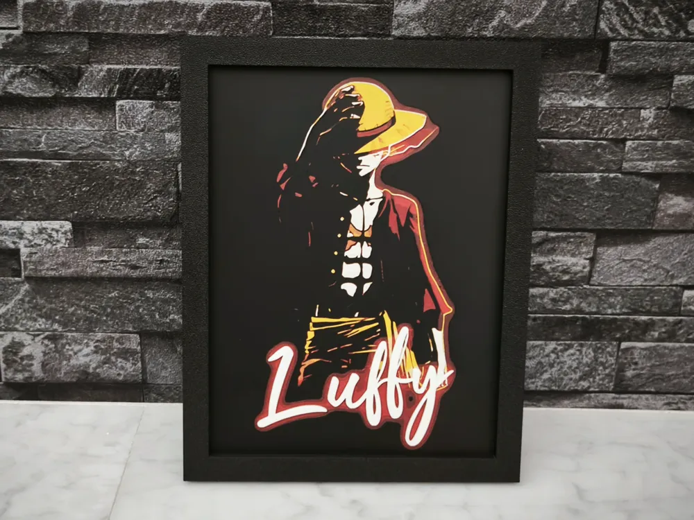 Frame for Hueforge Luffy with name by StefBull85 - MakerWorld
