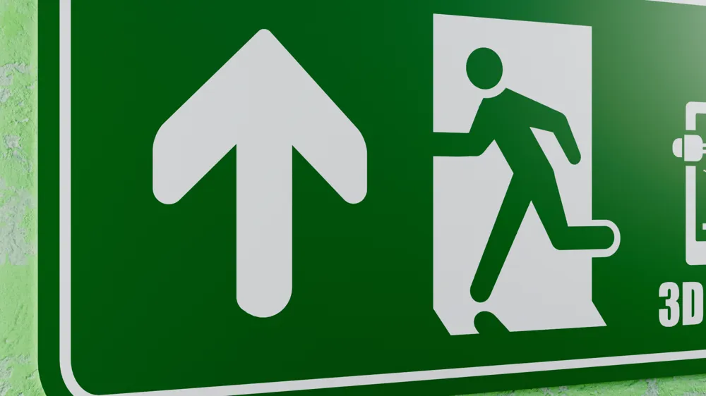 3D Printer Emergency Sign - Left Side Arrow Up - Free 3D Print Model ...