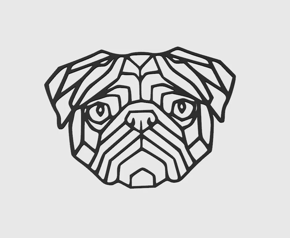 2D Low poly Mops / Pug by SamActivity - MakerWorld