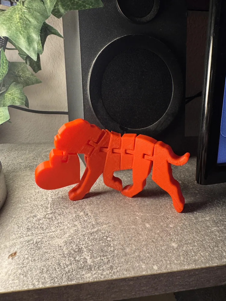 Flexi Continental Bulldog - Valentine Heart Toy - Free 3D Print Model ...