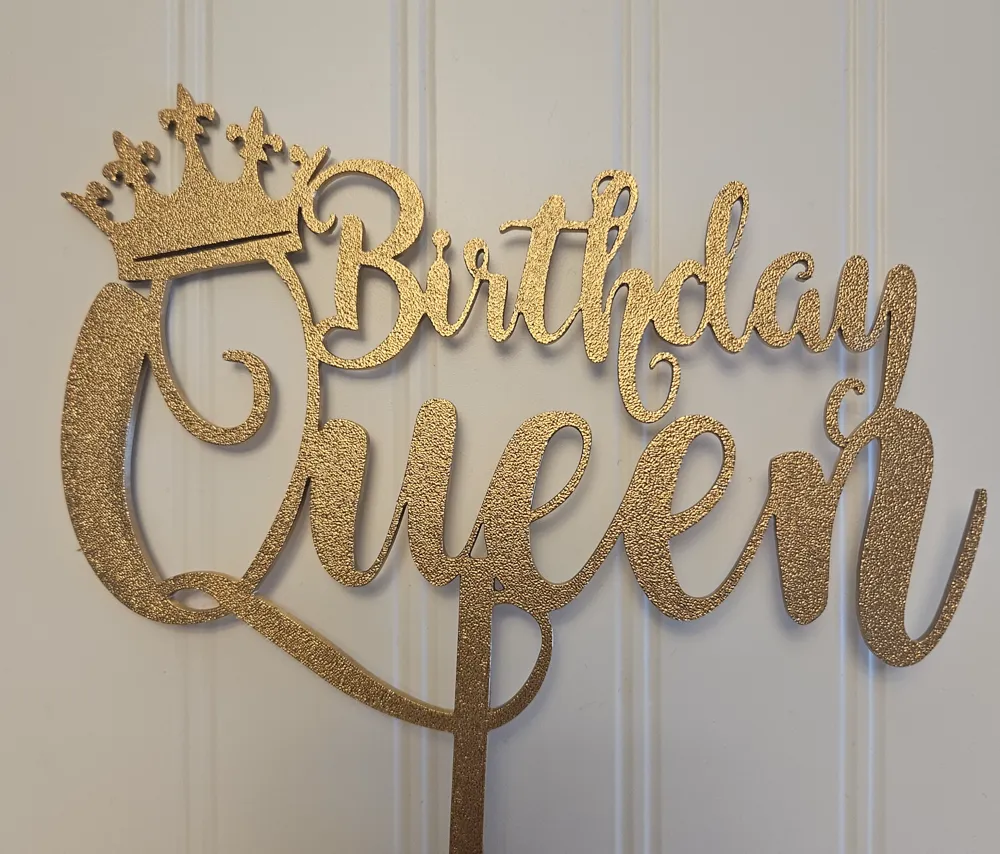 Cake topper Birthday Queen by Milos-yu - MakerWorld
