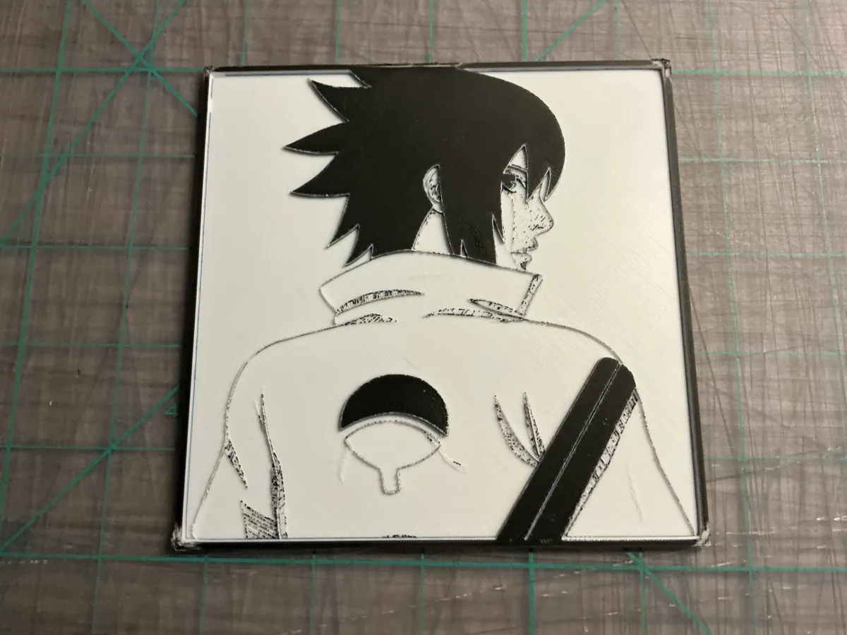 Sasuke Uchiha Black&White Lithophane by Echo MakerWorld: Download Free ...