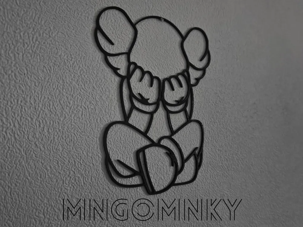 Sitting Kaws Wall-art - Free 3D Print Model - MakerWorld