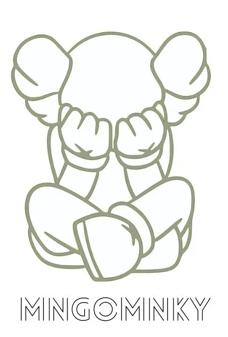 Sitting Kaws Wall-art - Free 3D Print Model - MakerWorld