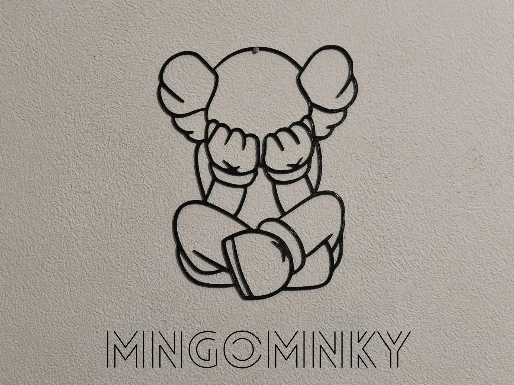 Sitting Kaws Wall-art - Free 3D Print Model - MakerWorld
