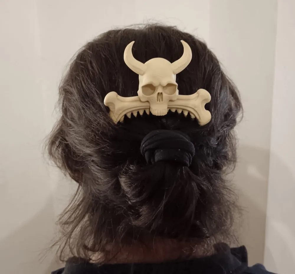 Demon Skull Hair Combs - Set 01 - Free 3D Print Model - MakerWorld