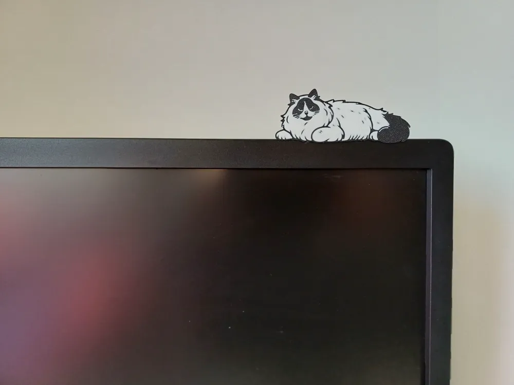 Cat on monitor with stand by Kiron 21 - MakerWorld