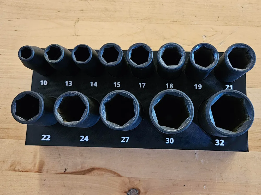 Metric Impact Socket organizer (harbor freight) by Borg MakerWorld ...